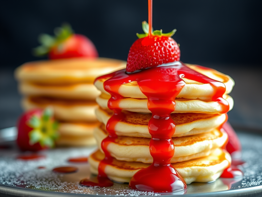 Light as Air Pancakes with Strawberry Syrup | Kitchen Moxy